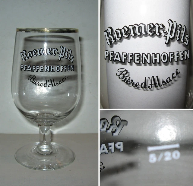 VERRE,ROEMER-PILS PFAFFENHOFFEN,5/20,TBE Biere,Alsace,Brasserie,Moritz,Bier EUR 6,90 - PicClick IT