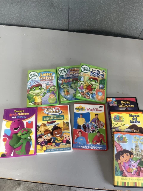 9 CHILDREN DVDS Dora-leap Frog-Barney-Wiggles-Little Einsteins Movies £ ...