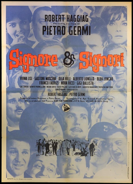 CINEMA-MANIFESTO SIGNORE E SIGNORI v. lisi, o. villi, f. fabrizi ...
