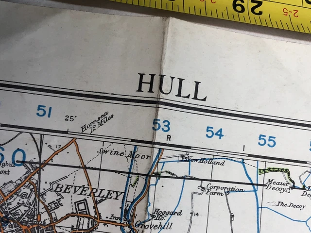 ORIGINAL WW2 BRITISH Army Map of England - Hull 1940 £16.00 - PicClick UK