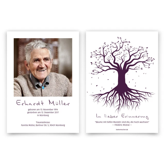 DEATH PICTURE DEATH slips mourning cards individually personalized ...