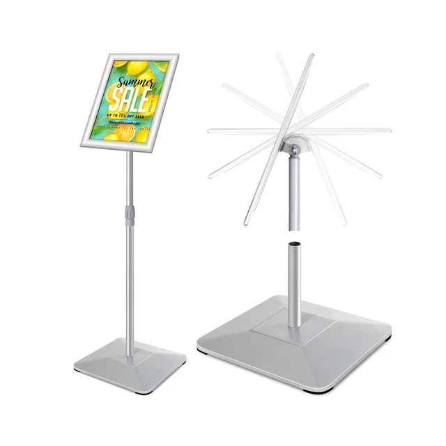 8.5&X11& PEDESTAL POSTER Sign Stand with Heavy Duty Base, Adjustable ...