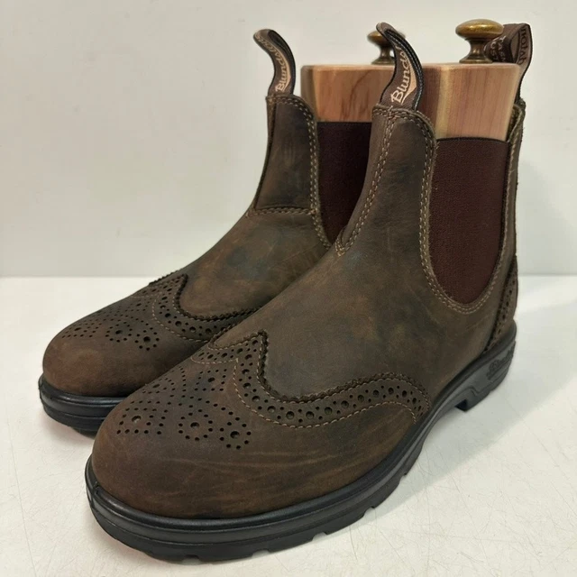 RARE VGUC BLUNDSTONE 1471 Chelsea Boots Wingtip Oiled Nubuck Brown US M ...