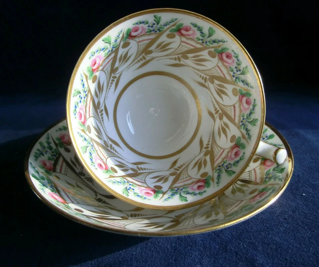 EARLY 19TH CENTURY SPODE TEA CUP & SAUCER PATTERN 312 LONDON SHAPE c ...