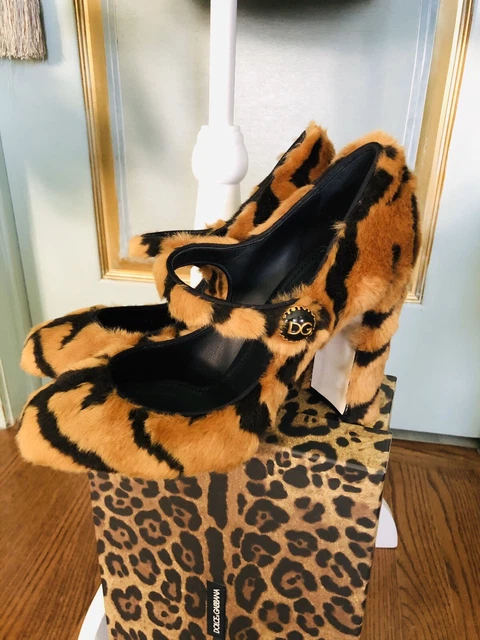 NEW DOLCE GABBANA Mary Jane Tiger Faux Fur Heels IT 41 US 10 £515.69 ...