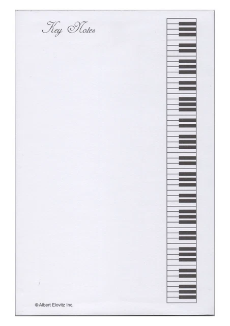 NEW “KEY NOTES” Piano keyboard music themed notepad notebook 50pgs 21 ...