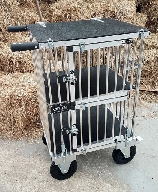 TITAN DOUBLE DECKER SMALL Aluminium Dog Show Trolley with 8" All ...