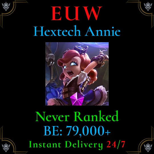 EUW LOL ACC League of Legends Puffo Prestigio Hextech Annie Mythic Skin ...