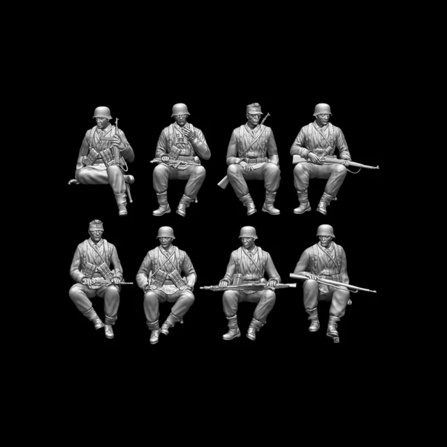 WW2 SEATED GERMAN Soldiers Full Set Soldiers 1/16th Resin Printed £63. ...