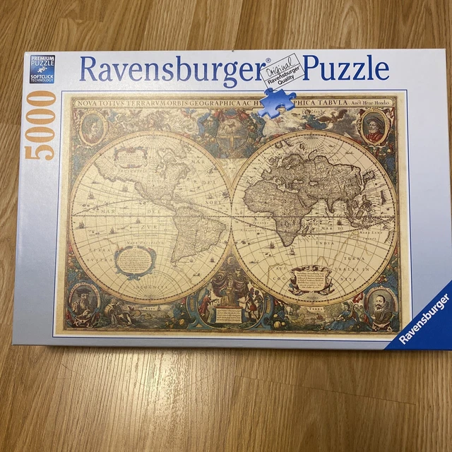 RAVENSBURGER 5000 PCE ANTIQUE WORLD MAP Jigsaw Puzzle by Henricus ...