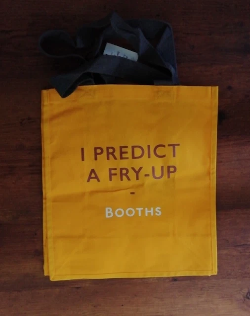 BOOTHS ICONIC 100% Cotton Tote Shopping Bag "Charming Flan" & "Predict ...