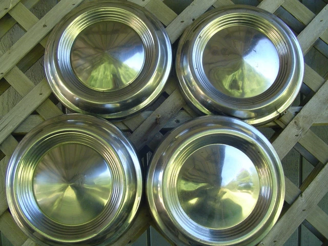 FOUR CHECKER MARATHON Yellow Taxi Cab Hubcaps Wheel Covers Center Caps ...