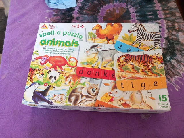 LEARN ELC SPELL a Puzzle Animals 15 Jigsaws VGC £3.00 - PicClick UK