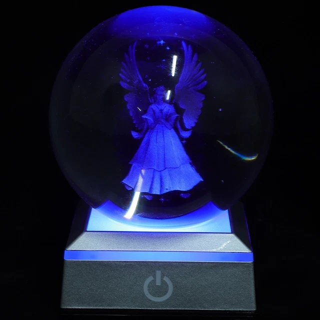 CRYSTAL BALL LAMP with Base Decorative Night Light Creative Desk £35.85 ...