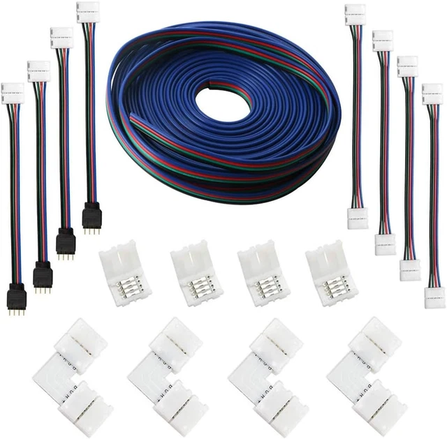 4-PIN RGB LED Strip Extension Cable(5M),Led Strips Connectors Kits with ...
