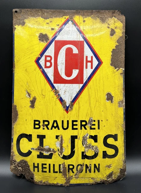 ALTES EMAILSCHILD CLUSS Brauerei Heilbronn antikes Schild EUR 41,01 ...