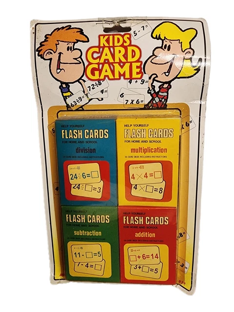 VINTAGE 1960S HELP Yourself Kids Card Game Flash Cards 079 Math NIB $12 ...