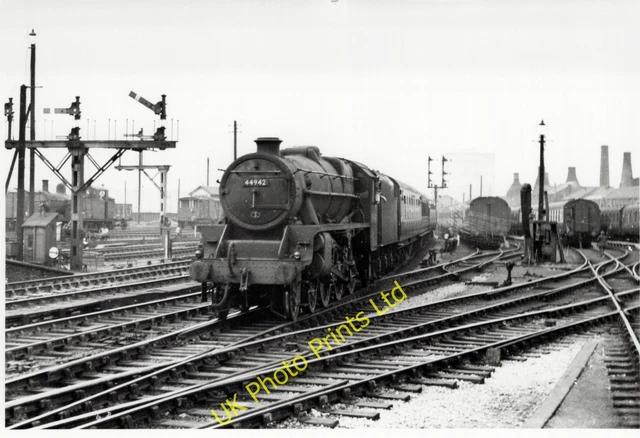 RAILWAY PHOTO EX LMS Black 5 44942 passenger train unknown location ...