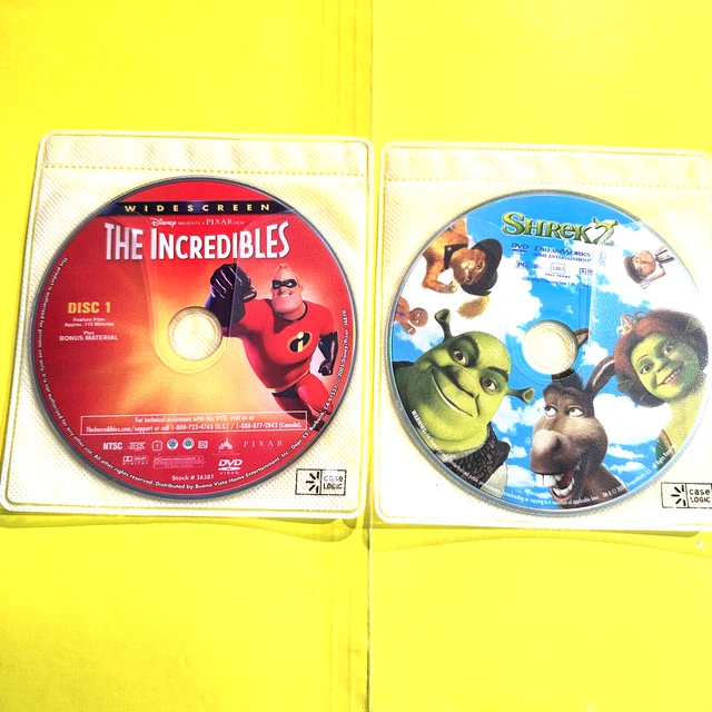THE INCREDIBLES / Shrek 2 DOUBLE FEATURE DVD Discs ONLY Bilingual $5.46 ...