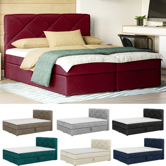 AROS BOXSPRINGBETT MIT 2 Bettkasten 5-Zonen-Federkern und Topper 140 ...