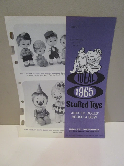 VINTAGE 1965 IDEAL TOY FAIR DEALER CATALOG STUFFED TOYS JOINTED DOLLS ...