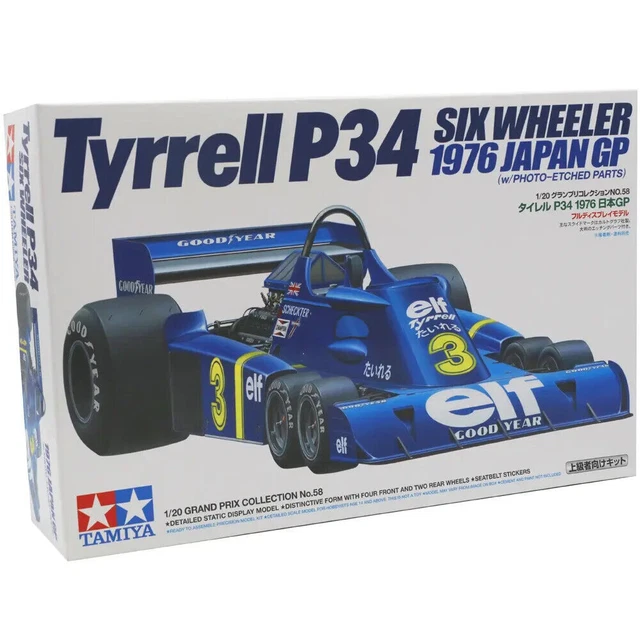 TAMIYA 1/20 SCALE Tyrrell P34 Six Wheeler 1976 Japan GP Model Kit ...
