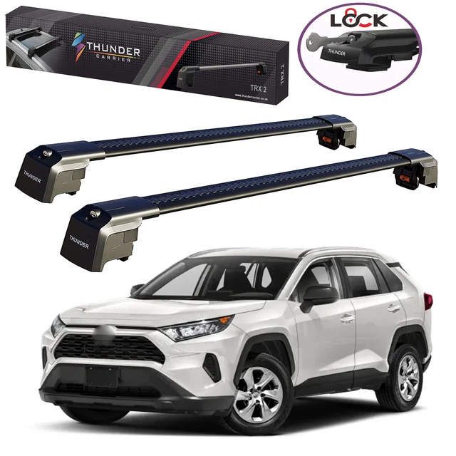 NEW FOR TOYOTA RAV4 2019 2024 Black Aluminium Roof Racks Cross Bars ...