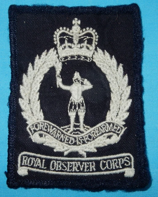 FINE ROYAL OBSERVER Corps Military Patch Badge Home Front Raf Air Force ...