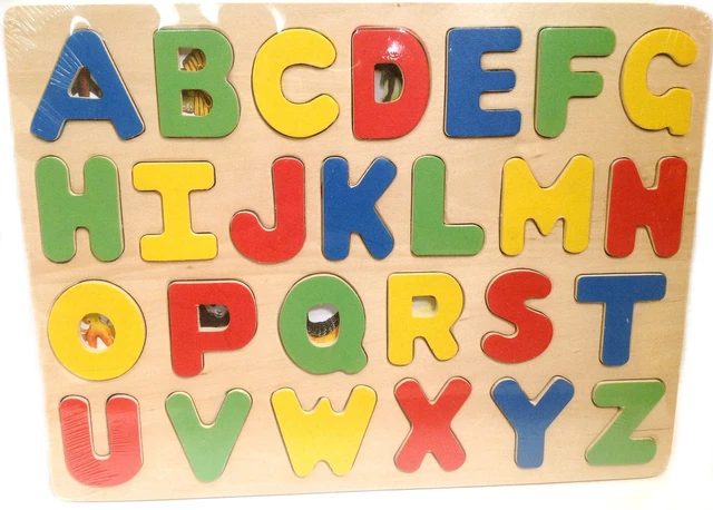 WOODEN ALPHABET LETTERS Puzzle Set 26pcs £9.16 - PicClick UK
