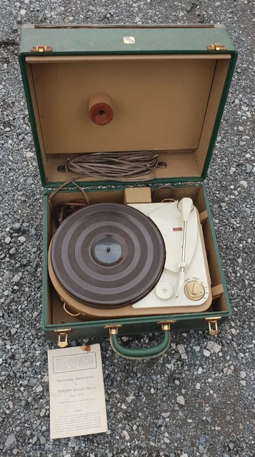 PHILIPS RECORD PLAYER 424a Vintage Portable Rare 1950s £80.00 - PicClick UK