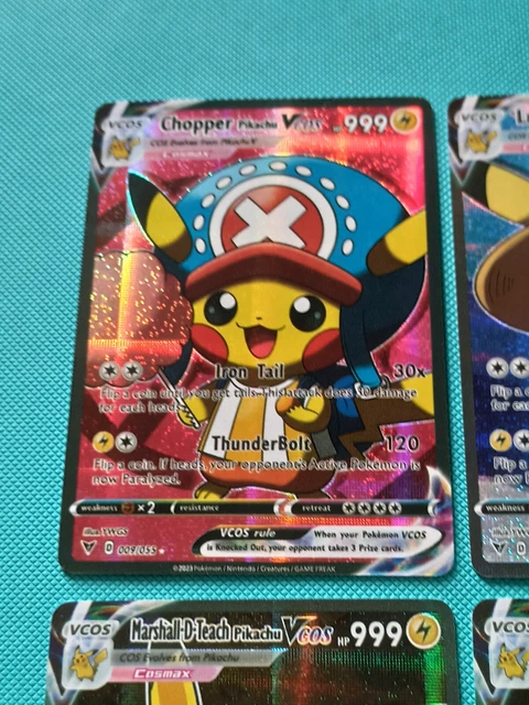 CARTES POKEMON PIKACHU Pika One Piece Op Luffy Holo Prism Kawaii Cards ...