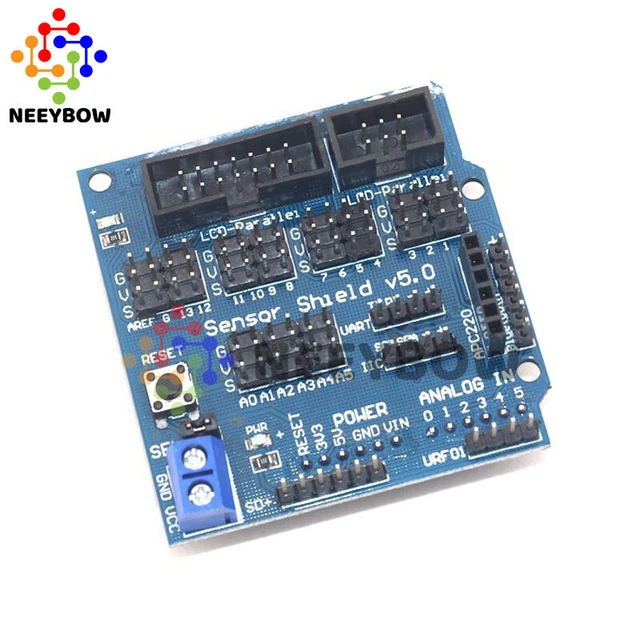 SENSOR SHIELD V5.0 Digital Analog Module Servo Motor for Arduino UNO ...