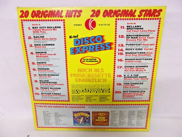 K-TEL DISCO EXPRESS - Original Hits, 12" Vinyl LP. Germany 1976. KULT ...