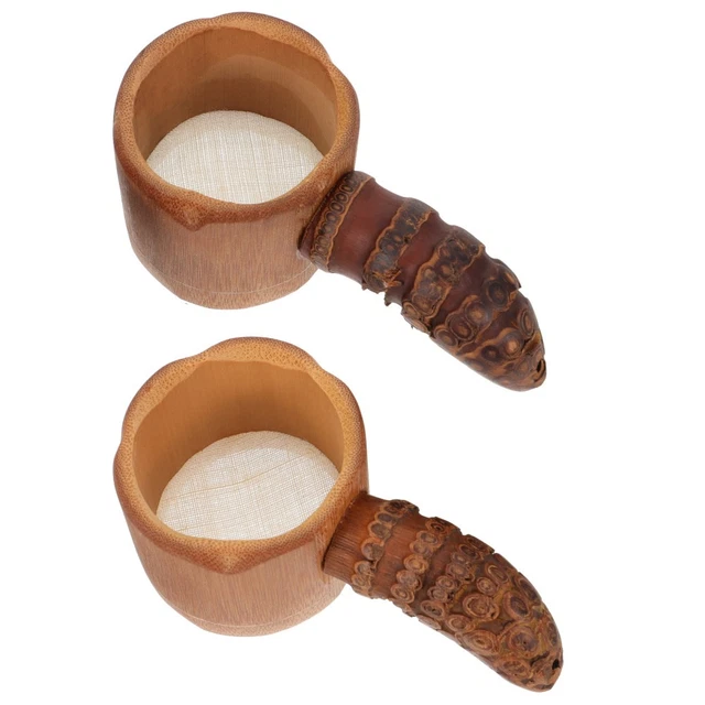 2 PCS BAMBOO Cloth Tea Strainer Stainless Steel Tea Infuser Filter for ...