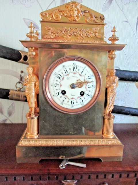 ANTIQUE FRENCH GILT MANTEL CLOCK. Bell Brothers of Paris. £295.00 ...