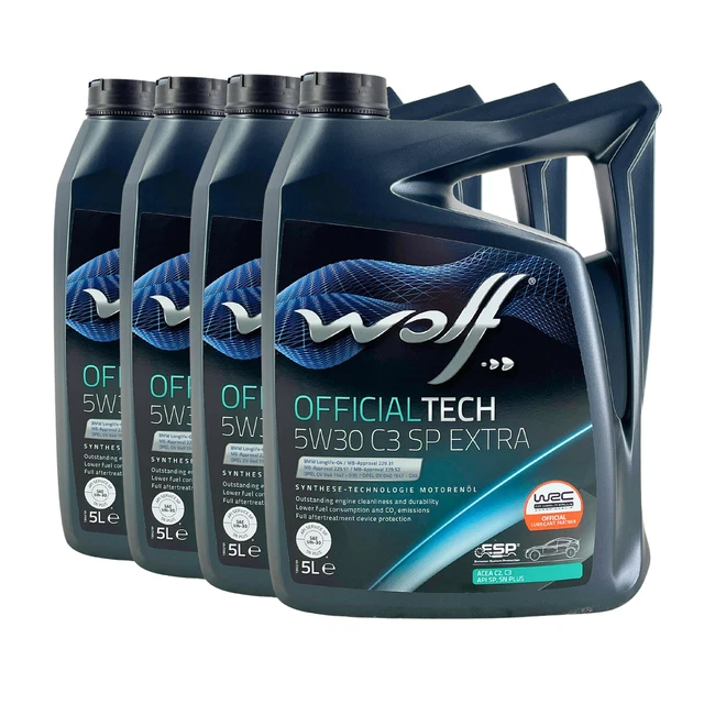 WOLF OFFICIALTECH 5W-30 C3 Sp Extra, 4x5 Litre EUR 150,86 - PicClick FR
