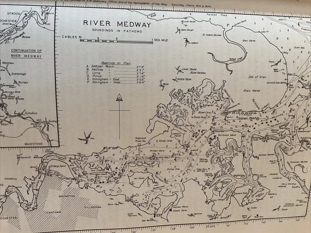 VINTAGE SEA CHART / NAUTICAL MAP 1971 - River MEDWAY - To Frame? £4.15 ...