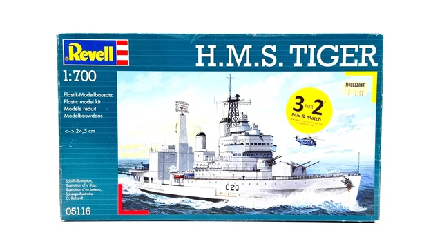 REVELL 1/700 - 05116 - Hms Tiger Boat Model Kit - Complete/Unused £25. ...