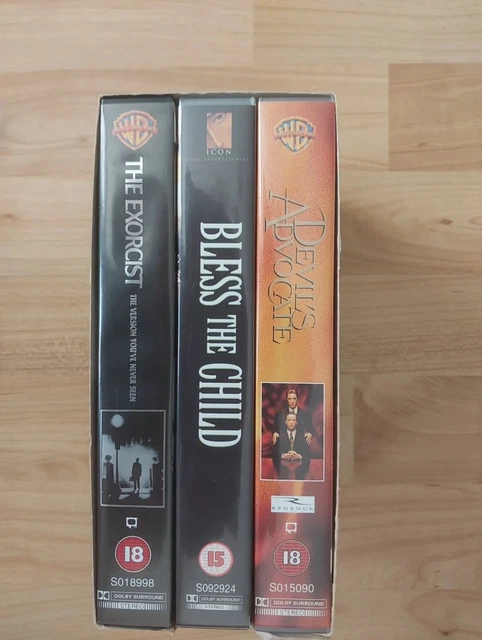VHS VIDEO HORROR Box Set The Exorcist Bless The Child Devils Advocate £ ...