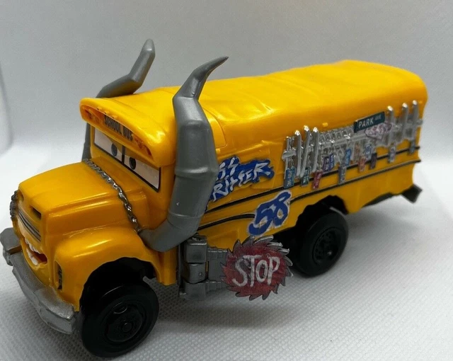 DISNEY PIXAR CARS 3 Miss Fritter School Bus #58 Mattel 2016 Derby 6 ...