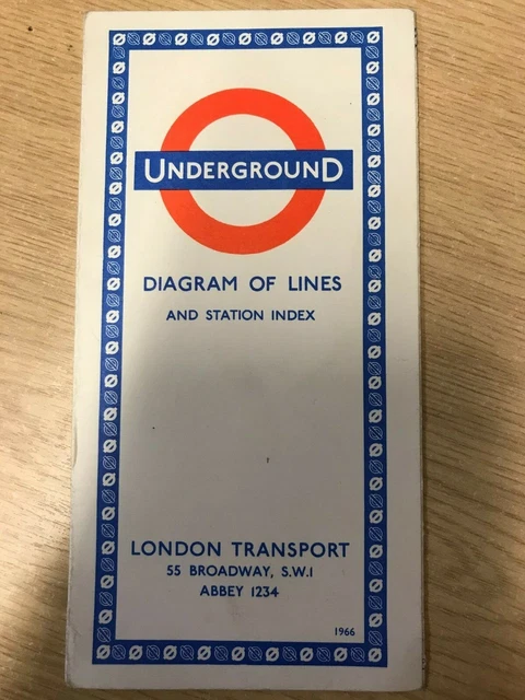 1966 LONDON UNDERGROUND diagram of lines and station index £60.00 ...