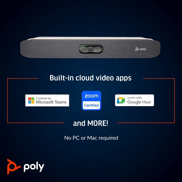 HP POLY STUDIO X30 All-In-One 4K Video & Audio Bar Conferencing System ...