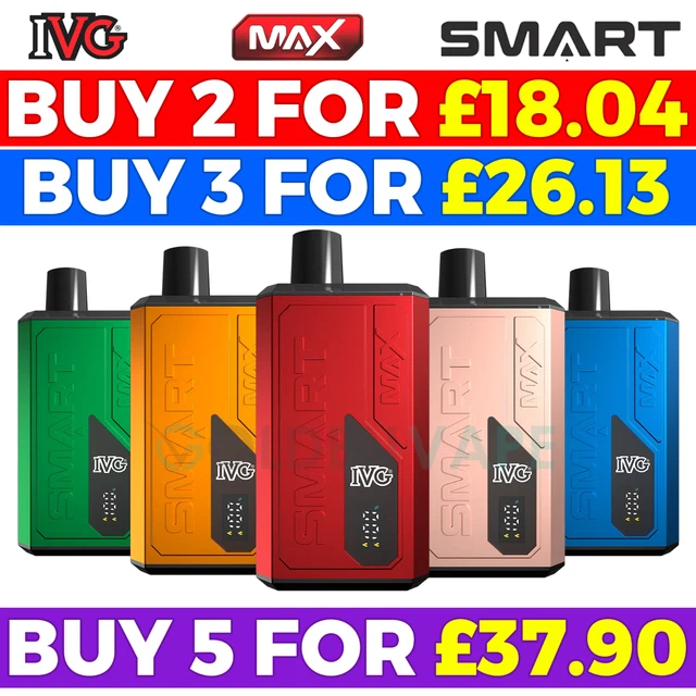 IVG SMART MAX Kit | 10k Puffs | Rechargeable & Refillable | 20mg | ECIG ...