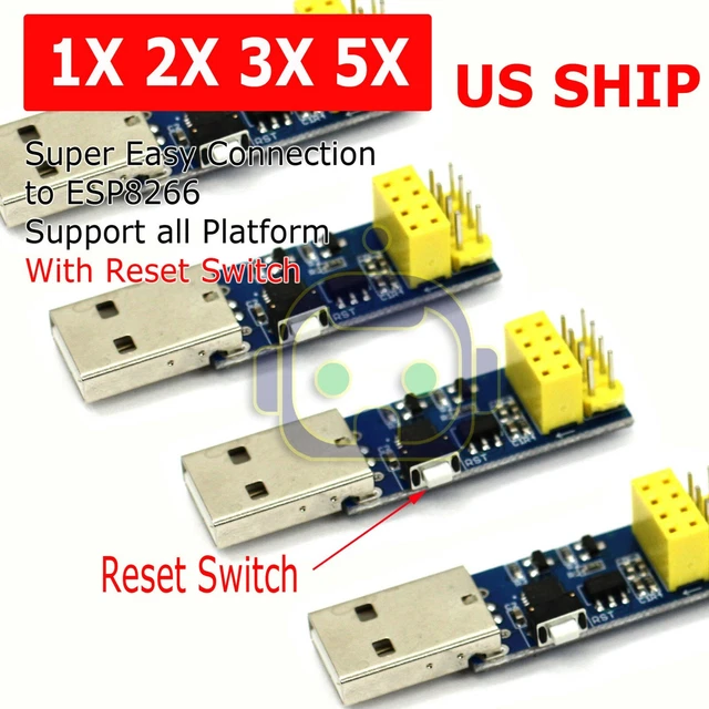 NEW USB ESP01 Programmer Adapter UART GPIO0 ESP-01 Adapter ESP8266 ...