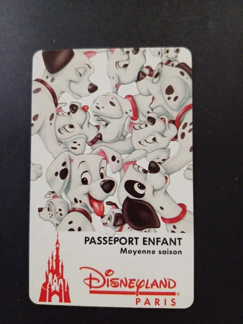 DISNEY DISNEYLAND 101 Dalmatian Child Euro Pass UNDERLINED Back S089410 ...