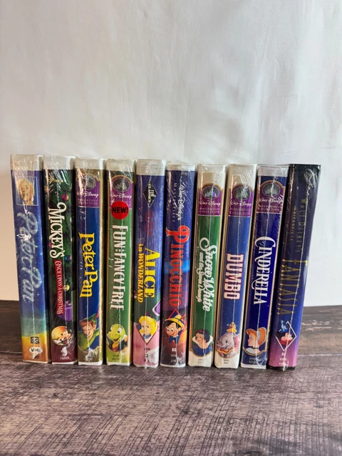 10 VINTAGE SEALED WALT DISNEY VHS MOVIES. Masterpiece, Black Diamond £ ...