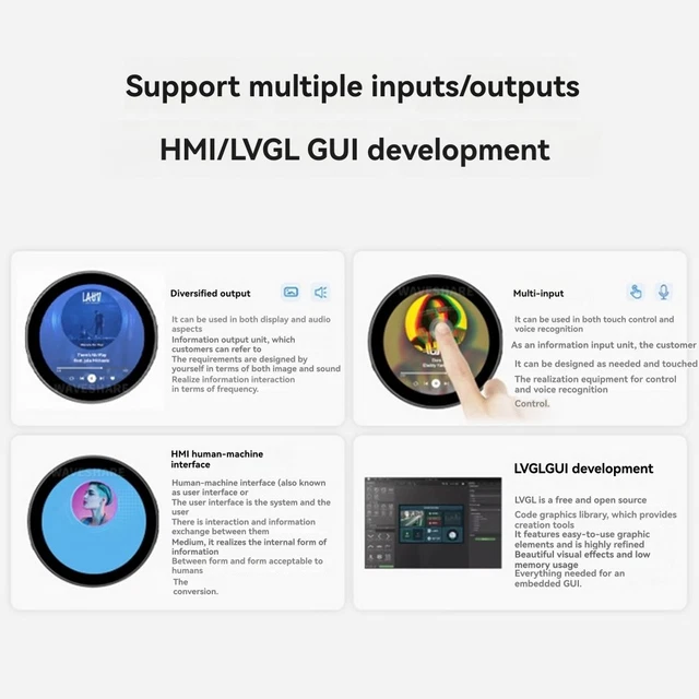 AI VOICE CHAT Robot BOX ESP32-S3 1.85inch Round LCD N16R8 ESP32-S39468 ...