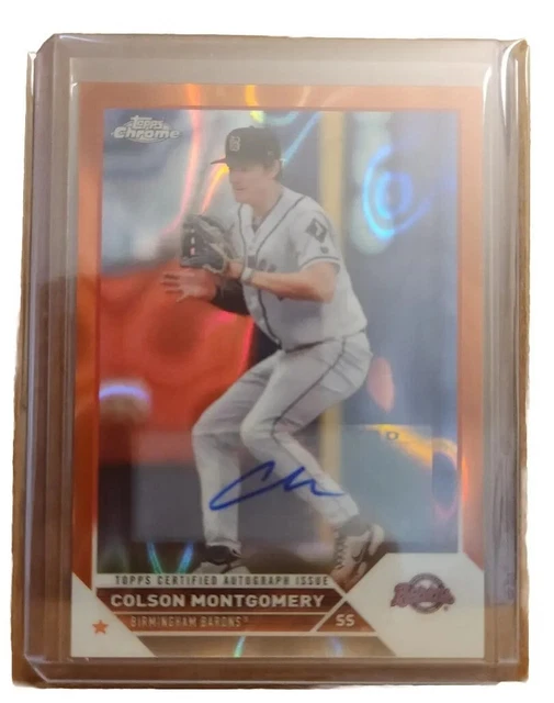 AUTOGRAPHE LAVE ORANGE Colson Montgomery 2023 Topps Pro début #10/25 ...