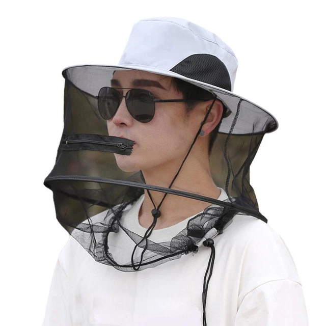 OUTDOOR MOSQUITO HEAD Face Net Hat Sun Bee Insects Bug Protection Mesh ...