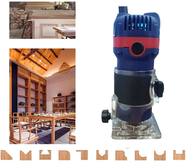 FRESATRICE VERTICALE LEGNO Elettrica 710W Rifilatore Fresa Trimmer ...